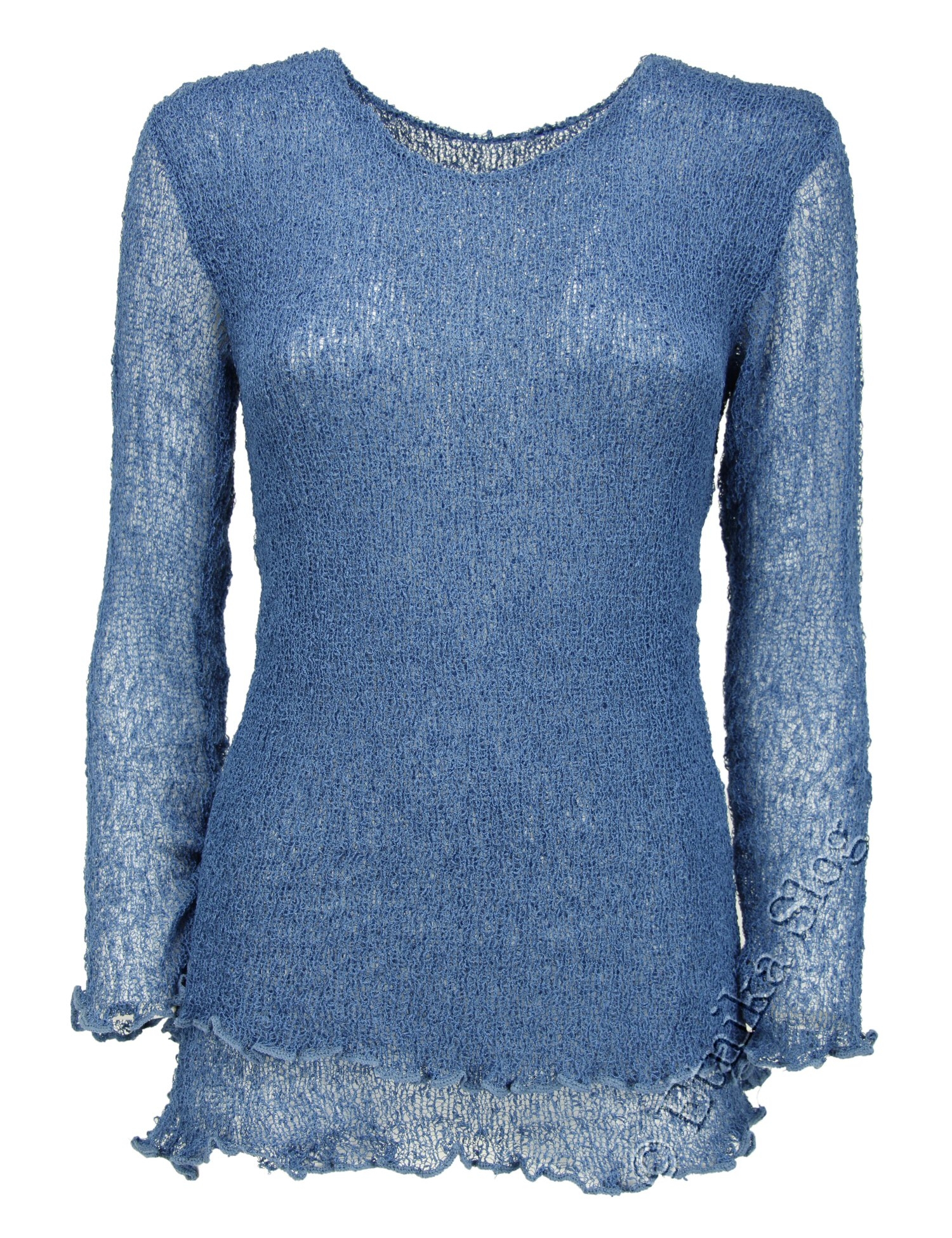 MAGLIA MANICHE LUNGHE A RETE CON DOPPIO STRATO NEL